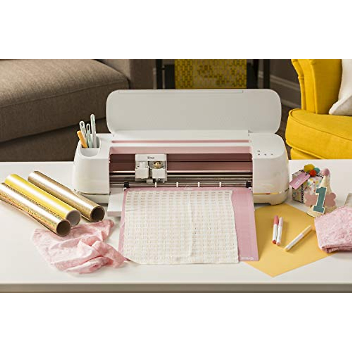 Cricut Maker - Smart Cutting Machine - With 10X Cutting Force, Cuts 300+ Materials, Create 3D Art, Home Decor & More, Bluetooth Connectivity, Compatible with iOS, Android, Windows & Mac, Rose