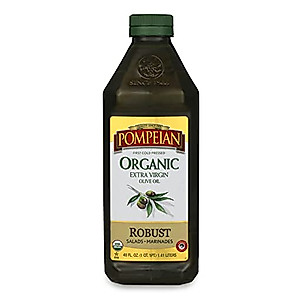 Pompeian USDA Organic Robust Extra Virgin Olive Oil, First Cold Pressed, Full-Bodied Flavor, Perfect for Salad Dressings & Marinades, 48 FL. OZ.