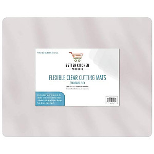 Extra Thick Flexible Frosted Clear Plastic Cutting Mats, Set of 6, by Better Kitchen Products