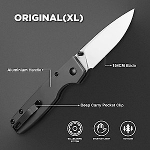 Kizer Original(XL) Pocket Knife 3.27 Inches 154CM Steel Blade Folding Tools Aluminium Handle EDC Knife V4605C2