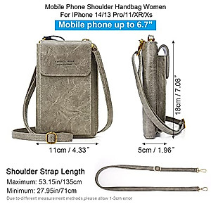 YOVIEE Small Crossbody Bags For Women,Multi-Function Cell Phone Shoulder Bag,Clutch Purse Handbags RFID Wristlet Wallet,Large Capacity Card Holder - Gray