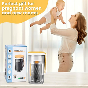 welltop Travel Bottle Cleaner Kit, Portable Baby Bottle Brush Set with Silicone Bottle Cleaning Brush, Built-in Bottle Drying Rack, Nipple Brush, Straw Brush, Bottle Soap Dispenser for Travel Home