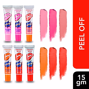 6 Colors Tattoo Magic Color Peel Off Mask Tint Long Lasting Waterproof Lip Gloss by romantic bear