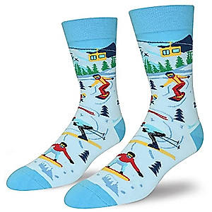 Funny Ski Socks for Women Men, Novelty Skiing Gifts Christmas Gifts Birthday Gifts for Skiers Medium