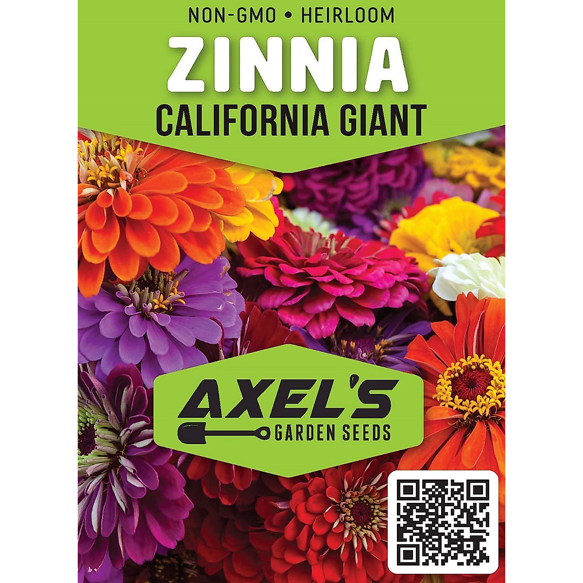 Zinnia Seeds for Planting – Non-GMO Heirloom Zinnia Flower Seeds – Full Instruction Packets to Plant in Your Home Outdoor Garden – Gardening Gift – 50 California Giant Zinnia Seeds (1 Packet)