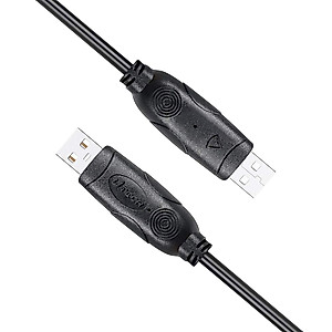 DTech USB to USB Null Modem Cable Serial RS232 Data Communication Transfer File Between 2 PCs Prolific Chip Supports Windows 11 10 8 7 XP Mac (6 Feet, Black)