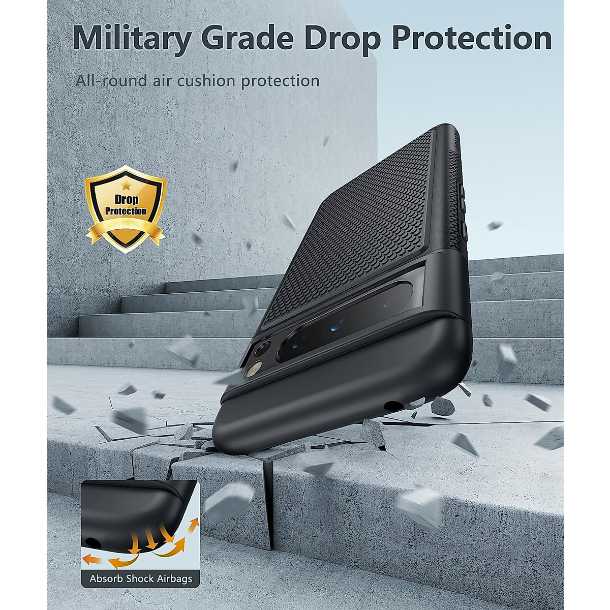 FNTCASE for Google Pixel 8-Pro Case: Pixel 8 Pro Dual Layer Shockproof Protective Phone Cover | Anti Slip Textured Back | Military Protection Bumper | Heavy Duty Rugged Tough Cell Case