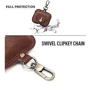 for AirPod Pro Case Leather, Personalized Genuine Leather Protective Airpod Pro Case Cover Shockproof with Loss Prevention Clip for Apple AirPods 3 Pro Wireless Charging Case for airpods (Customize)