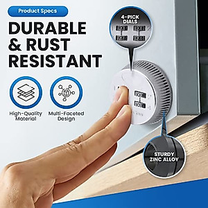 Combi-Cam 7803S FJM Security 4-Dial Combination Cabinet Lock, 1 Pack, Chrome