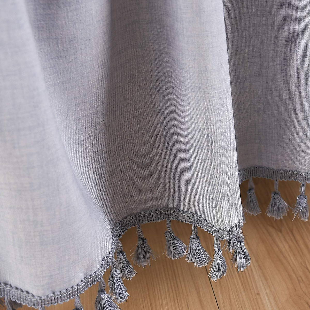 leegleri Crib Bed Skirt Pleated Ruffle with Tassel Nursery Crib Bedding Skirts for Baby Boys or Girls, 15" Drop/Grey