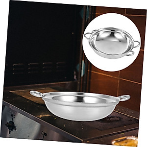 Mikinona 2 Pcs Stainless Steel Hot Pot with Handles Spill Thicken Cooking Pot for Kitchen for Shabu Shabu Boiling Dual Use Induction Cooktop Gas Stove