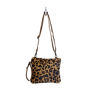 Myra Bag Western Hairon Crossbody Bag for Women - Leather Purse Shoulder Bag Retro Leopard