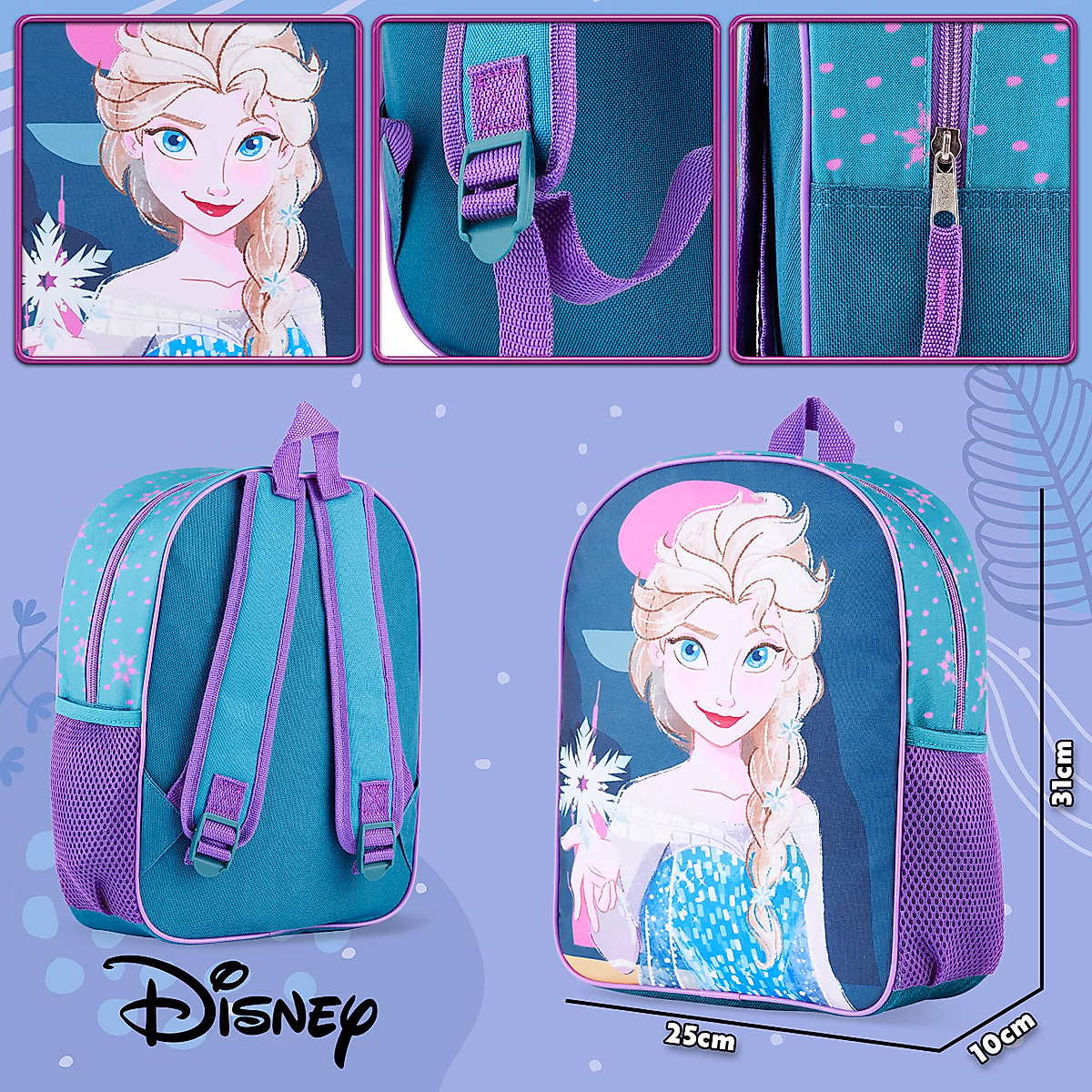 Disney Stitch Backpacks for Girls Elsa Minnie Mouse Backpack (Blue Frozen)