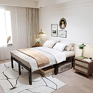 Vengarus Metal Bed Frame California King, Heavy Duty Bed Frames No Box Spring Needed for Mattress Foundation, Noise Free, Easy Assembly