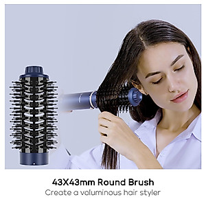 IG INGLAM MegaAIR Styler Air Styling & Drying System, Professional Interchange Hair Dryer Brush 110,000 RPM Brushless BLDC Motor Ionic Hot Air Volumizing and Shape, Prussian Blue