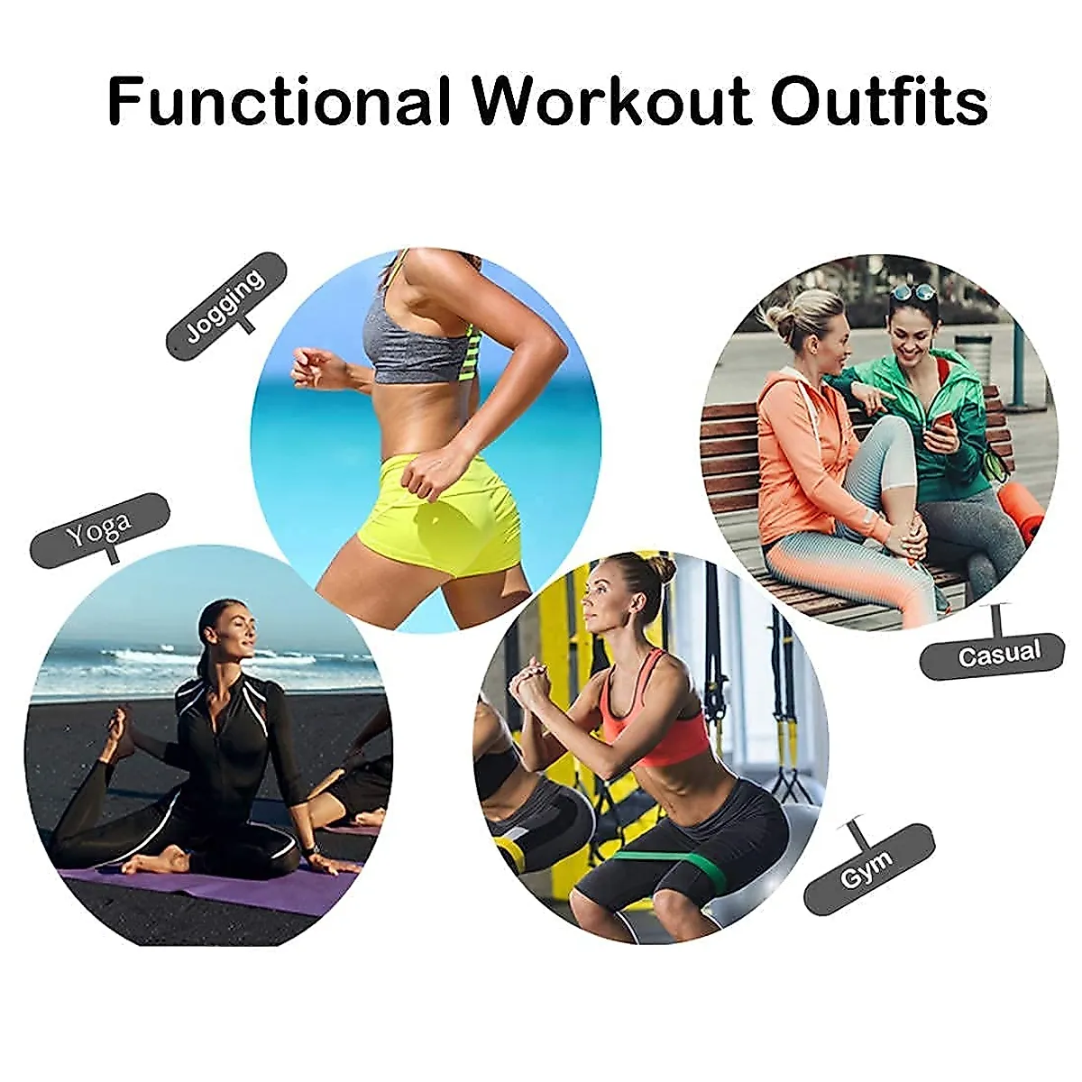 JULY'S SONG Workout Set for Women 5 PCS Matching Set Exercise Clothes Yoga Running Outfits