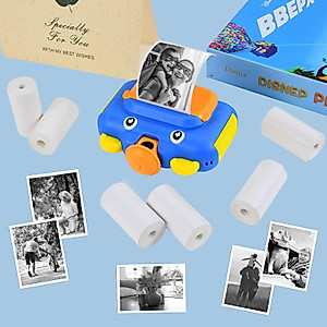 Kids Instant Camera Refill Print Paper, 12 Rolls Photo Print Thermal Paper Rolls Instant Print Camera Refill Paper For More Kid's Instant Camera White, 2.25×1.2 inches