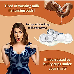 Milk Collector for Breastmilk - Breast Milk Catcher for Breastfeeding - Breast Shells - Don't Waste Your Milk in Nursing Pads, Save it with Milk-A-Save by Idaho Jones