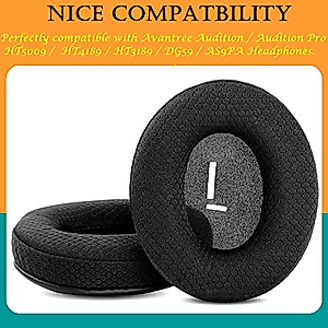 TaiZiChangQin Upgrade Ear Pads Ear Cushions Replacement Compatible with Avantree Audition / Audition Pro HT5009 / HT4189 / HT3189 / DG59 / AS9PA Headphone ( Fabric Earpads )