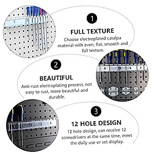 SOESFOUFU 1pc Screwdriver Holder Storage Rack Screwdriver Shelf Hook Hanger Garage Broom Holder Screw Organizer Hand Tool Holder Hook Tool Bolts Bolt Driver Holder Silver Steel Galvanized