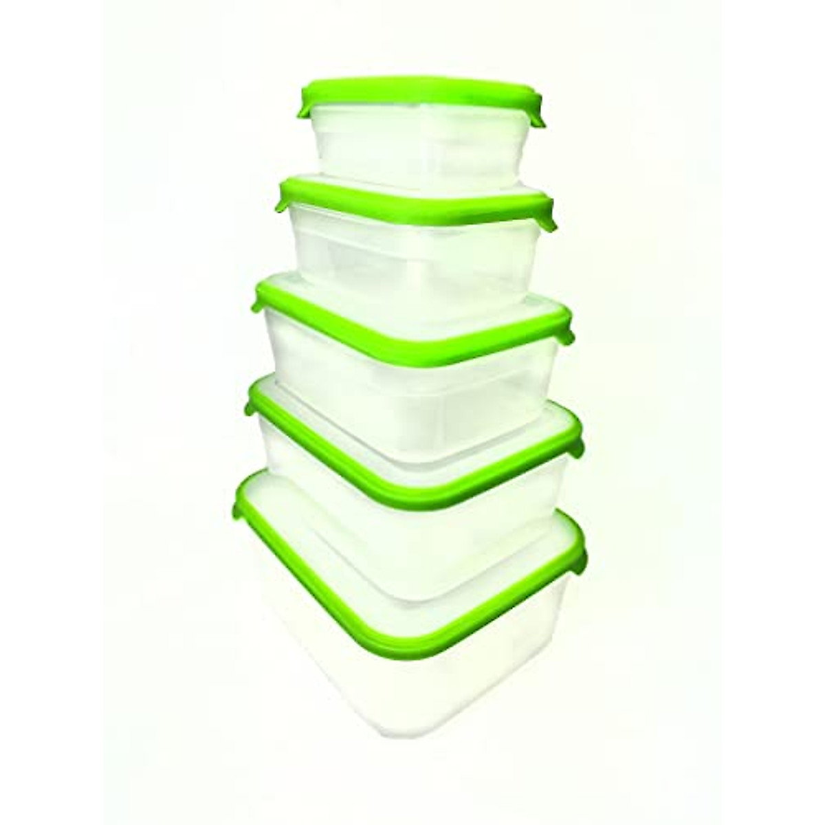 HELSIM Green 10-Piece Containers Set with Lids for Storage, Lunch, and Meal Prep, Dishwasher & Microwave Safe