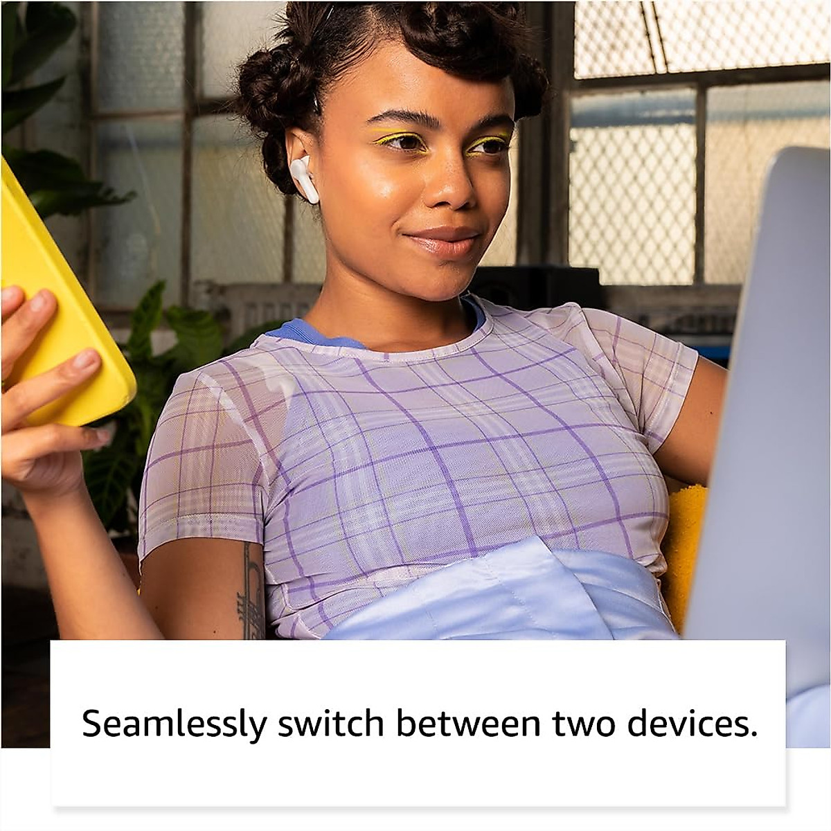 Amazon Echo Buds (newest model), True Wireless Bluetooth 5.2 Earbuds with Alexa, audio personalization, multipoint, 20H battery with charging case, fast charging, sweat resistant, Glacier White