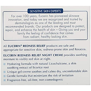 Eucerin Redness Relief Night Creme - Gently Hydrates To Reduce Redness-Prone Skin At Night - 1.7 oz Jar