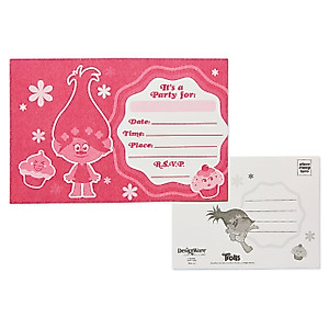 American Greetings Trolls Invite and Thank-You Combo Pack, 8-Count