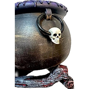 GiftExpress 8 Inches Black Magic Cauldron with Light-up Candy Pot for Halloween Decoration, Horror Scene Decoration Holiday Décor Theme Party