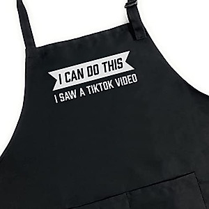I Can Do This I Saw a TikTok Video Apron, Funny Apron for Men, BBQ Grill Apron, Funny Apron for Dad