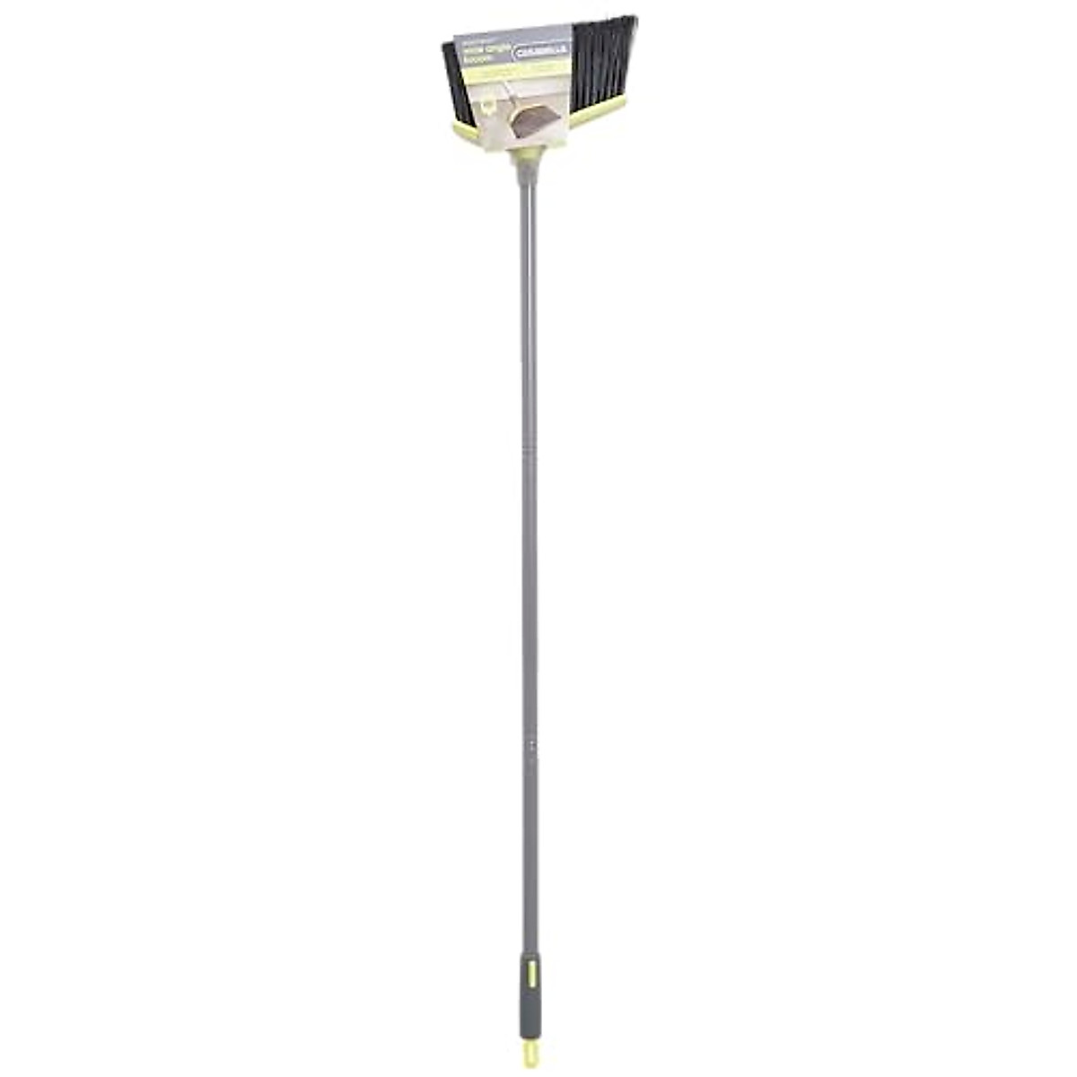 Casabella Wayclean Wide Angle Broom, Gray, Angled Broom with Densely Packed Bristles, Kitchen Broom, RV Broom, Camper Broom, Broom for Home