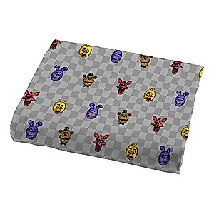 Scott Games Five Nights at Freddy's Pizza Security Full Sheet Set, Twin, Blue