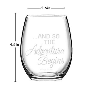 And So The Adventure Begins You Got This - Funny Wine Glass 15 Oz - Graduation Gifts, Going Away Gifts, New Journey Gifts, Job Change Gifts for Women Men BFF Friends Sister Coworkers Teacher Nurse
