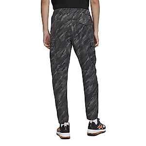 Nike Sportswear Men's AOP Woven Unlined Utility Pants Trousers (as1, Alpha, m, Regular, Regular, Black/Orange, Medium, Regular)
