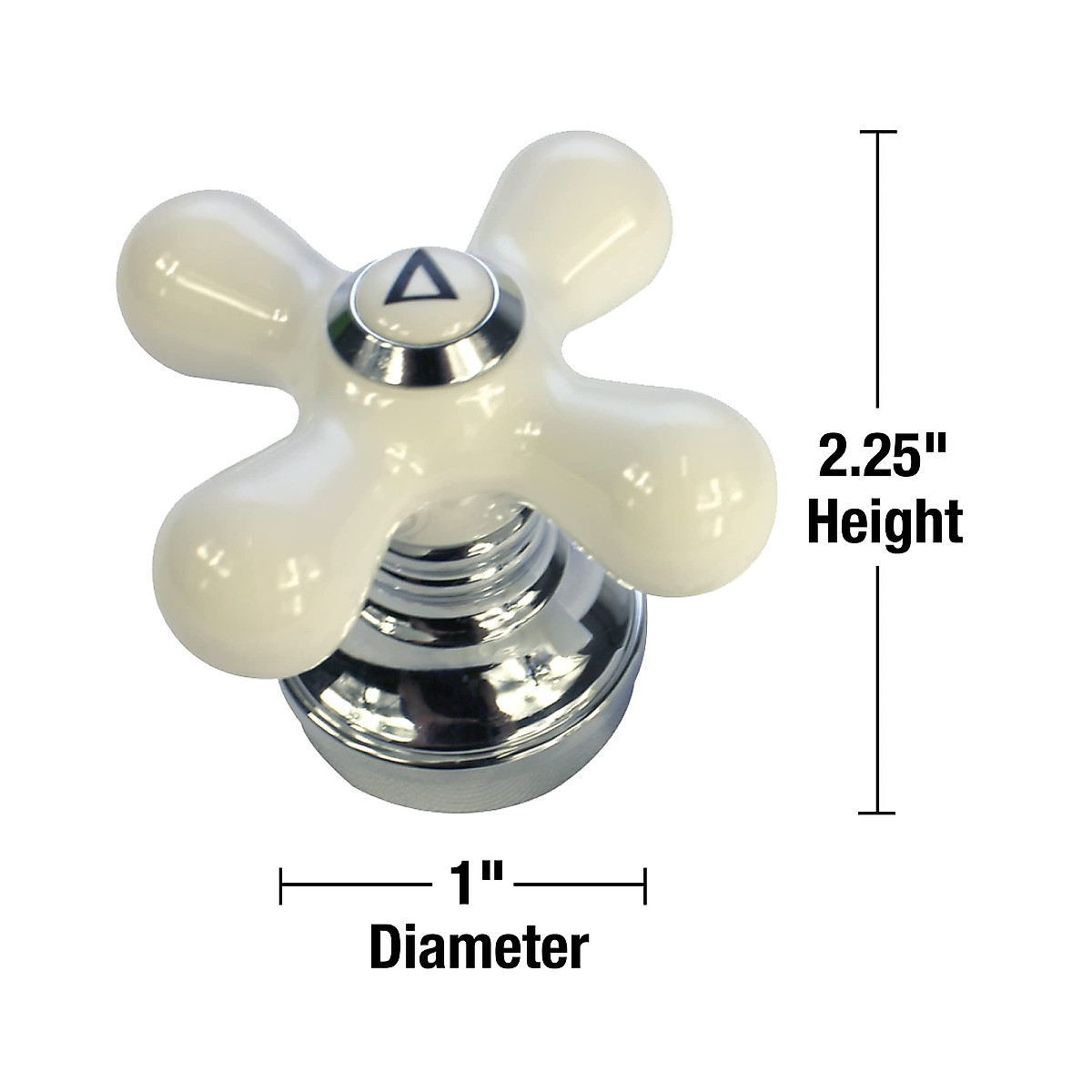 Danco 46004P Cross-Arm Tub/Shower & Sink Faucet Handle, Fits 2-3 Handle Faucets, Does NOT FIT Delta & Moen FAUCETS, Chrome/White Porcelain 2-Pack