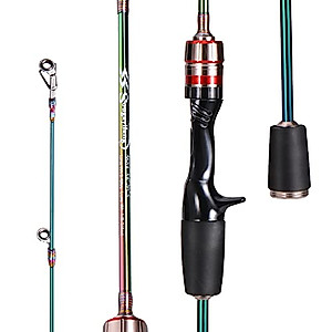Sougayilang Colorful Baitcasting Fishing Rod and Fishing Reel, Ultra Light Trout Rods 2 Pieces and Baitcaster Reel Combo