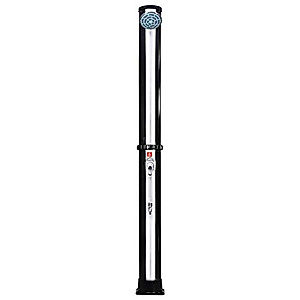 Tidyard Outdoor Solar Shower Stand with Head and Faucet Temperature Control 10.6 Gal Garden Water Shower Black Silver for Backyard, Swimming Poolside,Camping 6.3 x 86.6 Inches (Diameter x H)