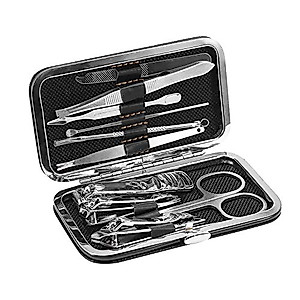 Nail Clipper Set, Manicure Pedicure Tools, 10 pcs Stainless Steel Nail Clipper Set Personal Care Beauty Kit for Men and Women with Portable Travel Case