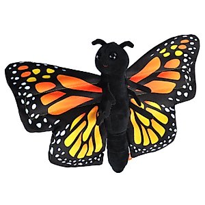 Wild Republic Huggers Butterfly Monarch Plush Toy, Slap Bracelet, Stuffed Animal, Kids Toys, 8"