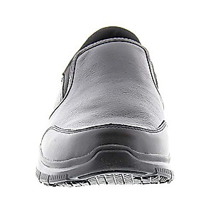 Skechers Men's Bronwood Food Service Shoe, Black Leather, 9