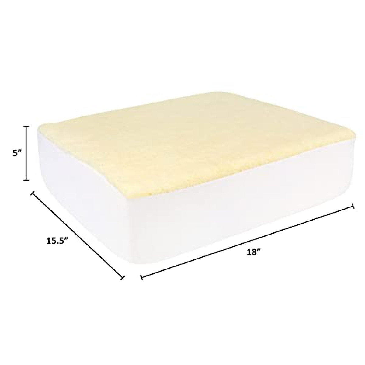 CARE APPAREL Extra Wide Seat Cushion - Foam Cushion 5 Inch Thick Adult Booster Seat Elevation Pillow with Washable Slip-on Cover - Portable Pain Relief