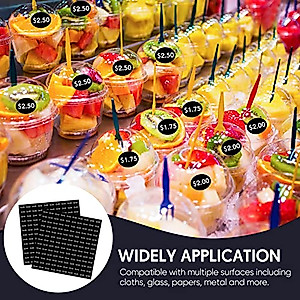 Sabary 6 Sheets Vending Machine Price Labels Soda Snack $1.00 $1.25 $1.50 $1.75 $2.00 $2.50 Vending Machine Labels Stickers for Business (Black)