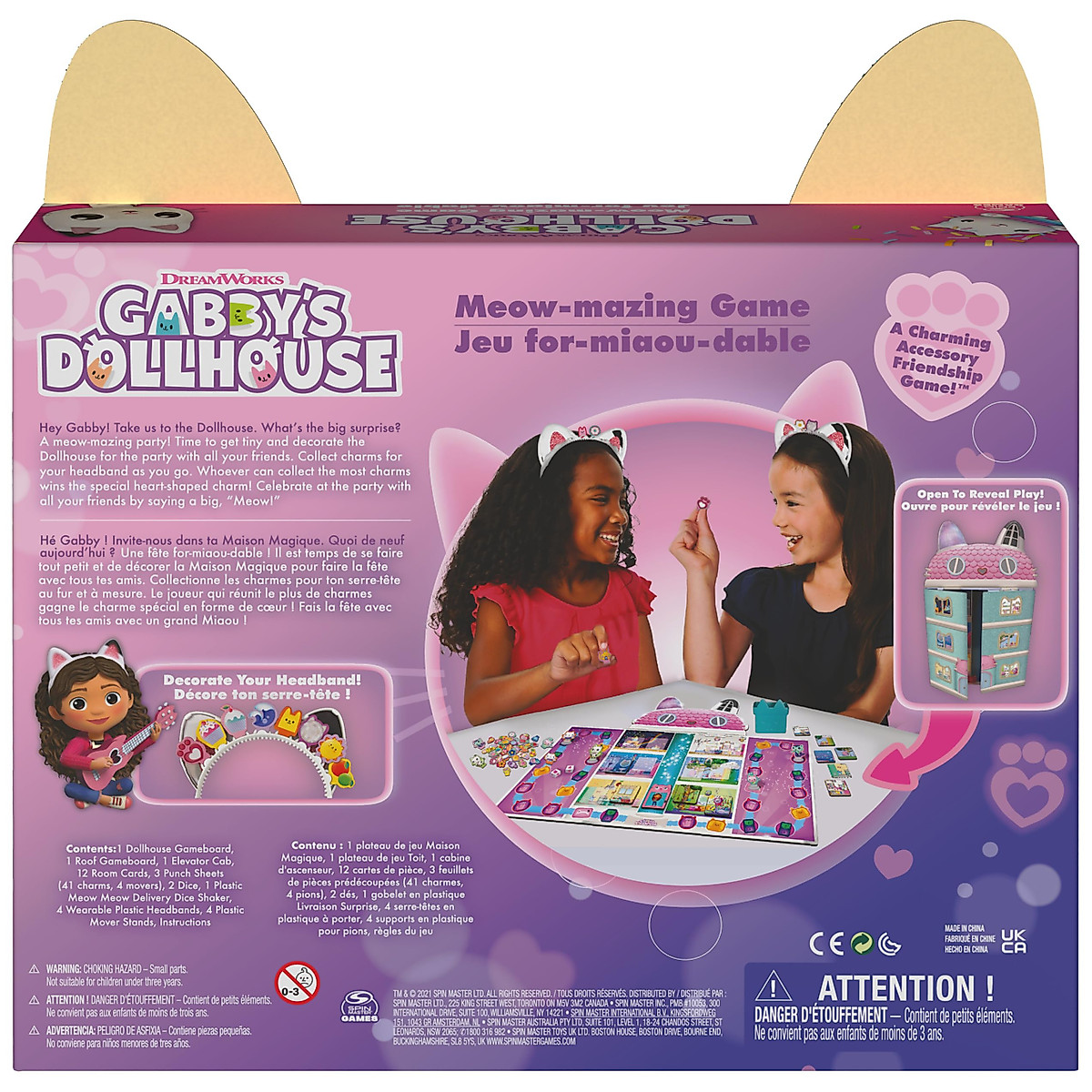 Spin Master Games, Gabby’s Dollhouse, Meow-Mazing Board Game, Board Game for Kids, Family Games, Preschool Game for Families & Kids Ages 4+