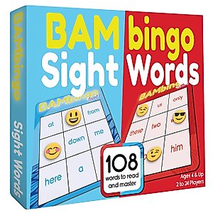 THE BAMBINO TREE Sight Word Bingo Game Level 1 and 2 - Learn to Read Vocabulary for Kindergarten 1st Grade - Dolch's Fry's Words Lists