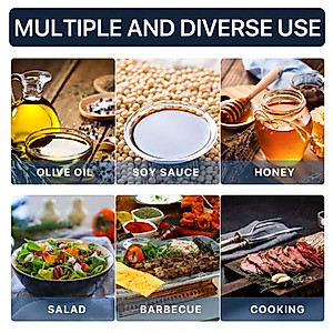 Aililiya Oil Dispenser, 2 Pack Olive Oil Dispenser Bottle with Silicone Brush, 2-In-1 Dropper Glass Measuring Oil Dispenser Bottle for Kitchen Cooking Frying Baking BBQ Pancake Air Fryer Marinating