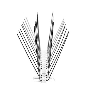 Bird B Gone - Pre-Assembled EnviroSpike Stainless Steel Anti Bird Spikes (10') - UV-Stabilized Polycarbonate Base - Humane Deterrent - Stops Pigeons & Birds from Roosting On Rooftops, Ledges, Fences