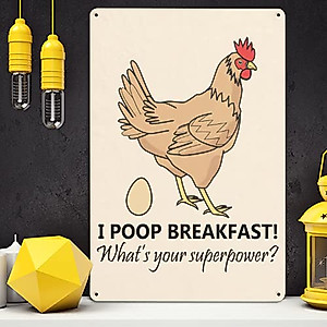 Chicken Coops Signs Chicken Signs Breakfast Funny Design Metal Signs Chicken Decor Farm Sign 8 X 12 Inches