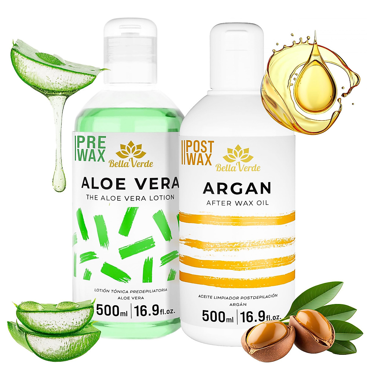 Bella Verde Pre and Post Waxing Care - Home Kit for Women and Men - Pack of 2 Pre & Post Wax Spray - Care for Brazilian Body Legs Eyebrows Face Lips Armpits