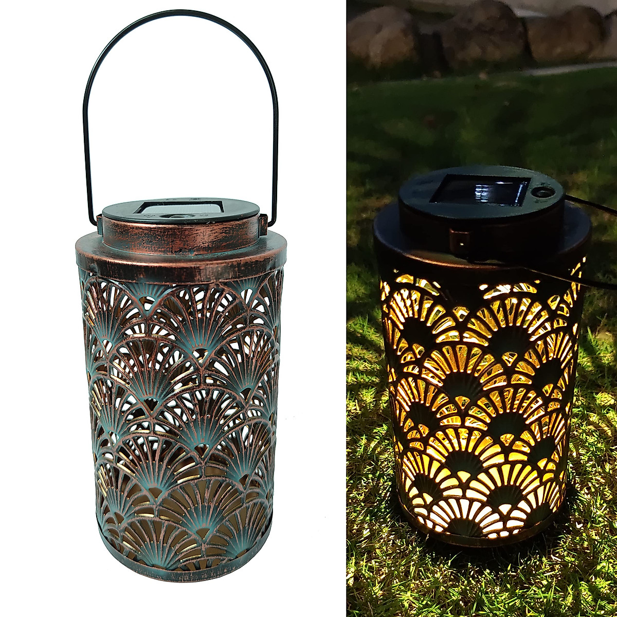 JOYBee 2pcs Solar Lantern Outdoor-Hanging Solar Lanterns- Waterproof Lantern Solar Lights Outdoor- LED Table Solar Lights for Patio Garden Courtyard Porch Courtyard Pathway Decorative
