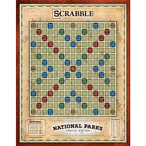 USAopoly Scrabble: National Parks | Ages 8+ | 2-4 Players | 1 Set, Brown